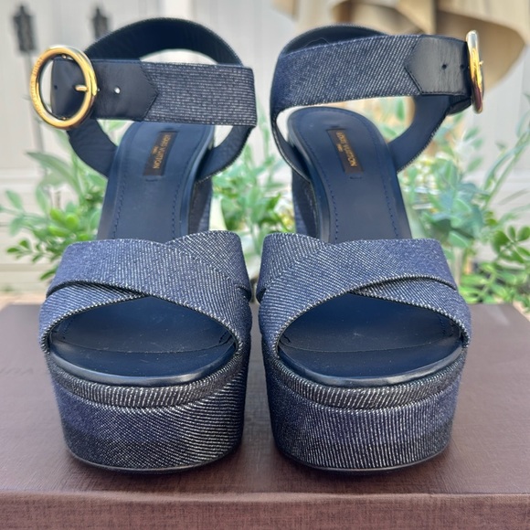 Louis Vuitton | Shoes | Authentic Louis Vuitton Denim Sandals | Poshmark
